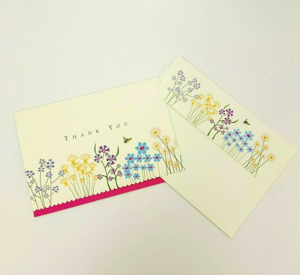 Sparkly Garden Thank You Notes Blank Greeting Cards – Marvelous Memories