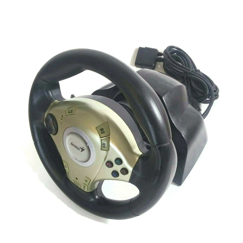 Genius TwinWheel F1 Vibration Feedback F1 Racing Wheel for PS2 and PC ...